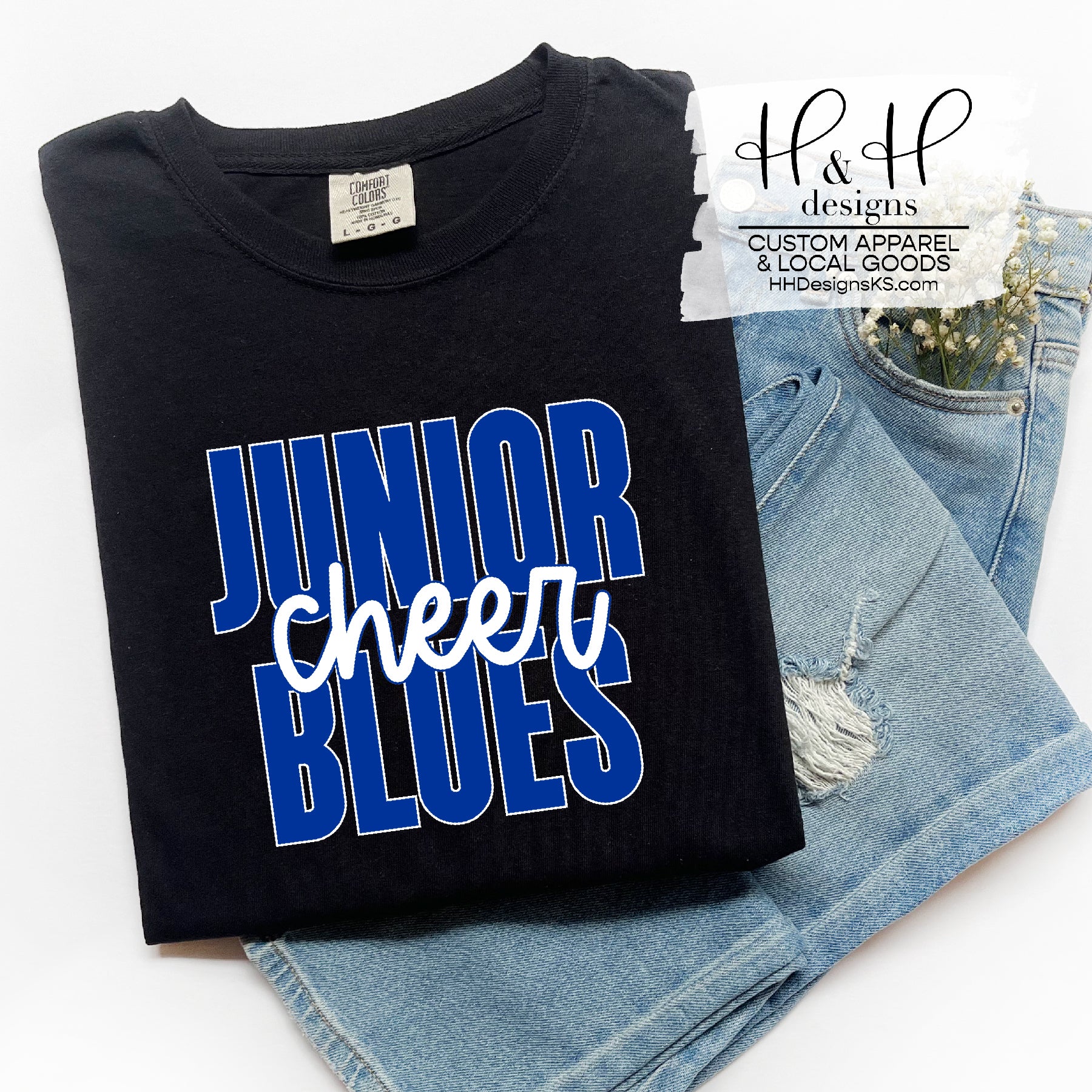 Junior Blues Cheer Block ~ WRHS Cheer – H&H Designs LLC