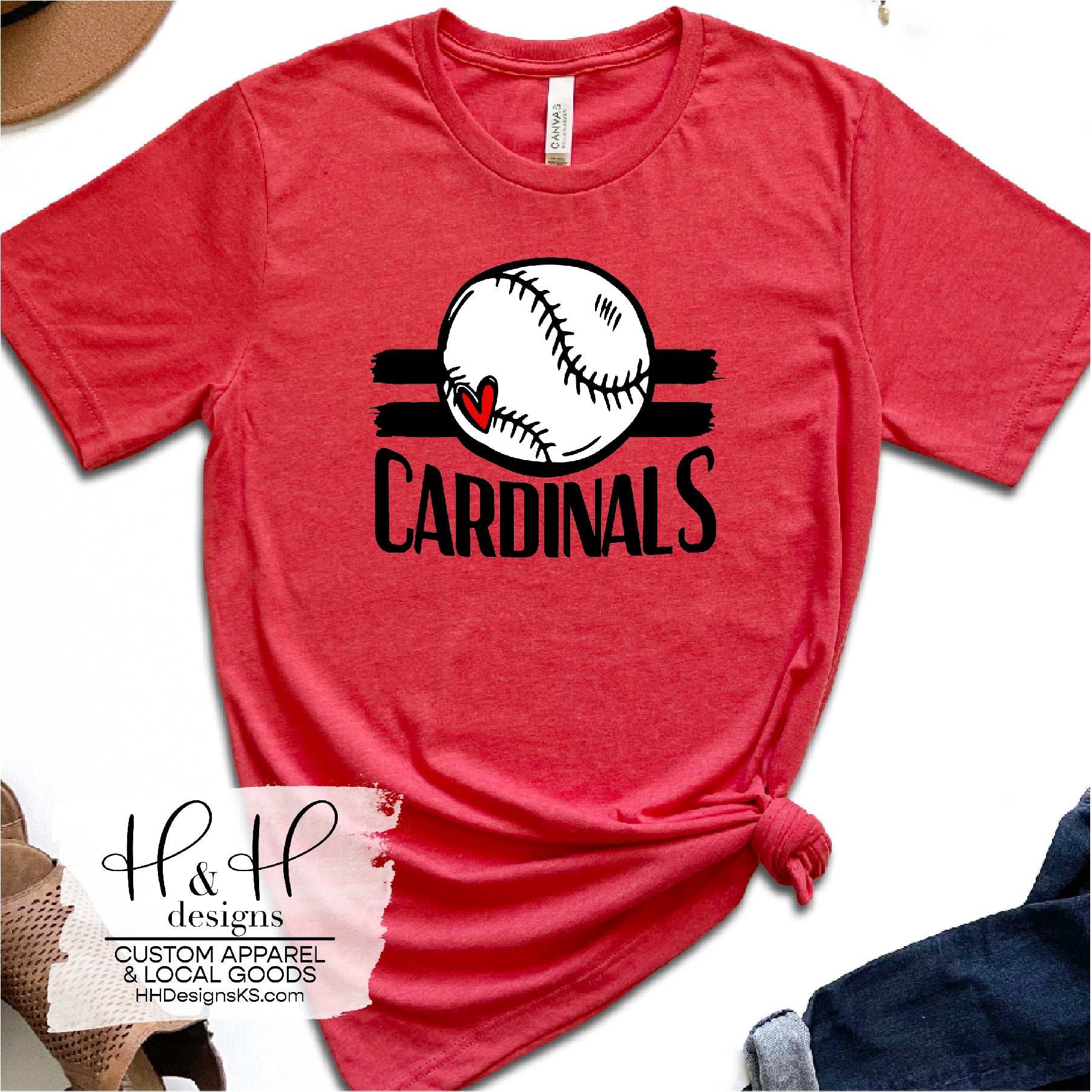 Cardinals Baseball Heart ~ Cardinals Baseball – H&H Designs LLC