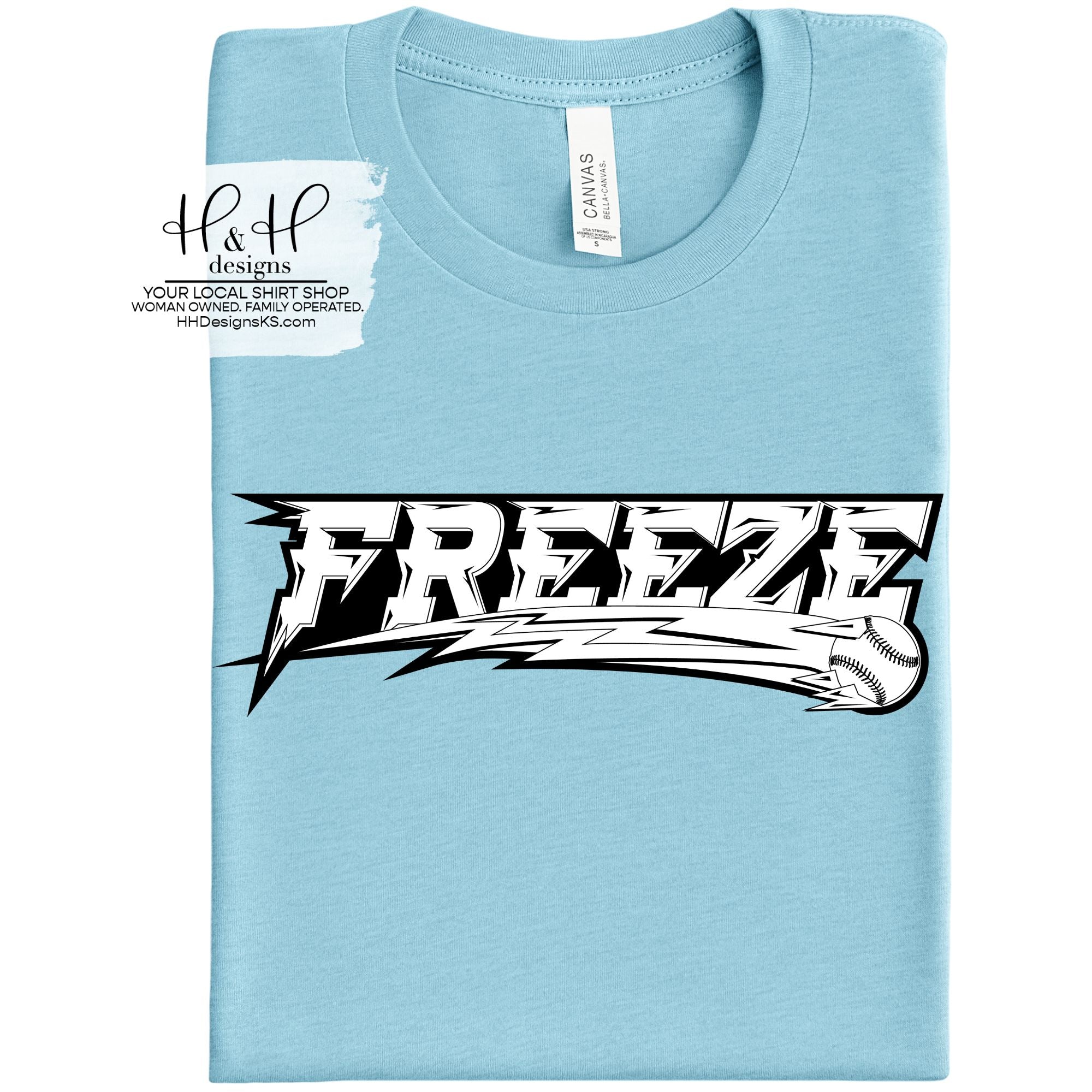 Freeze Softball - Black and White – H&H Designs LLC