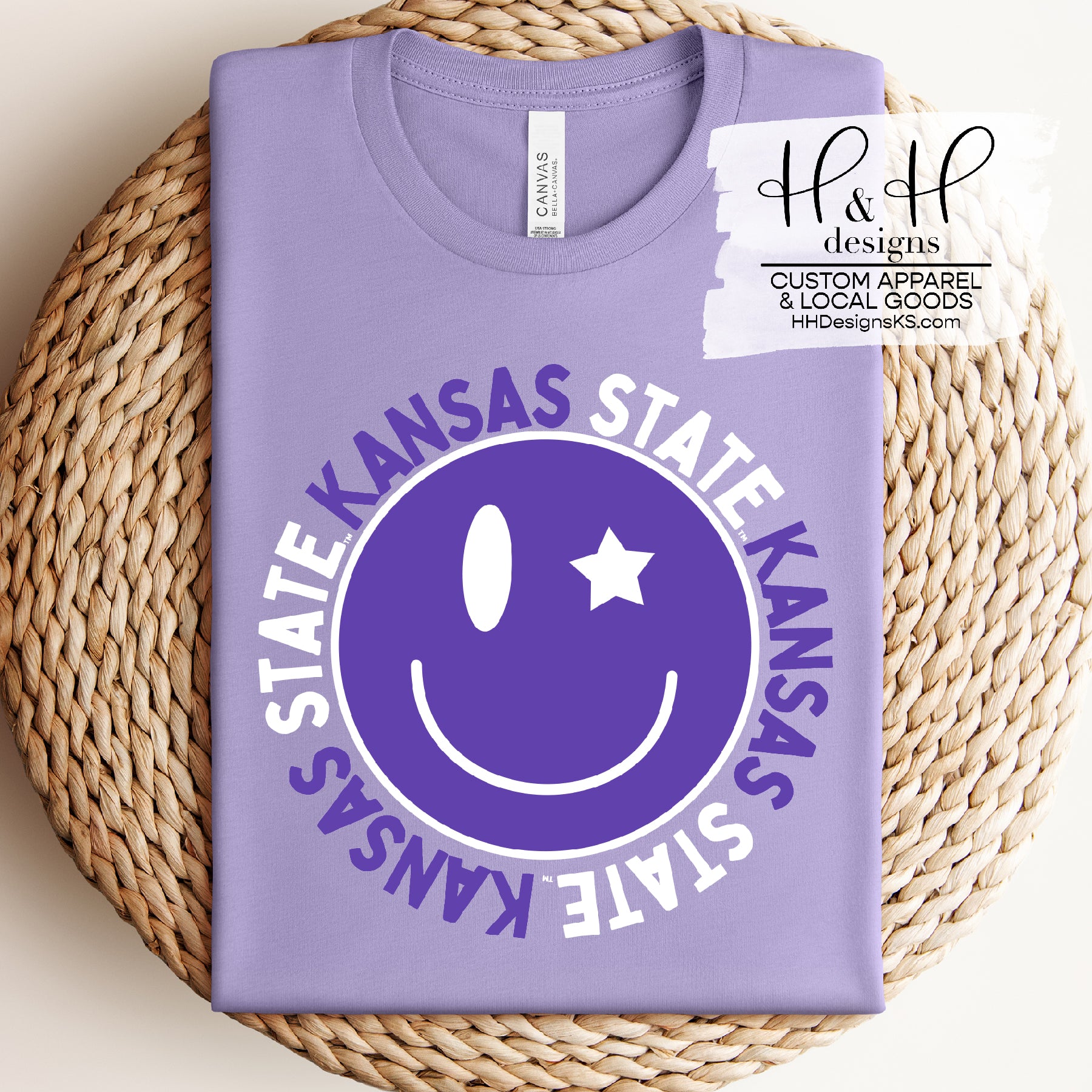 Kansas State Smiley ~ HHKSU126 ~ Licensed K-State Apparel – H&H Designs LLC