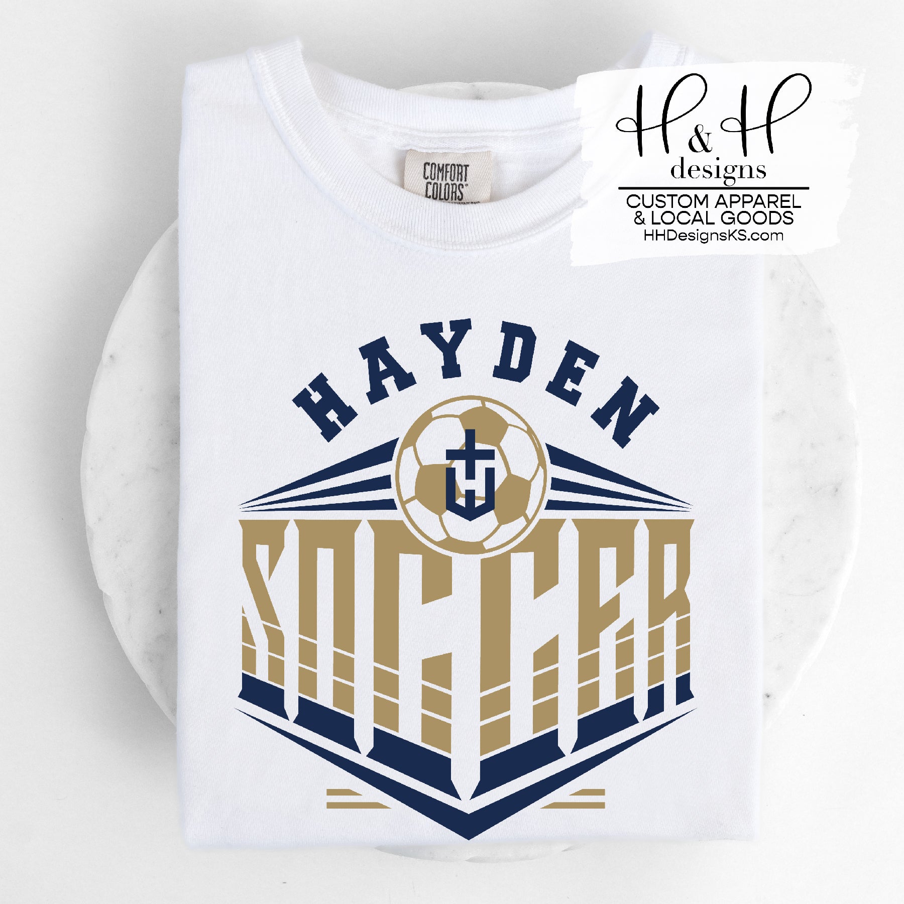 Navy & Gold Hayden Soccer 2024- Hayden Men's Soccer 2024 – H&H Designs LLC