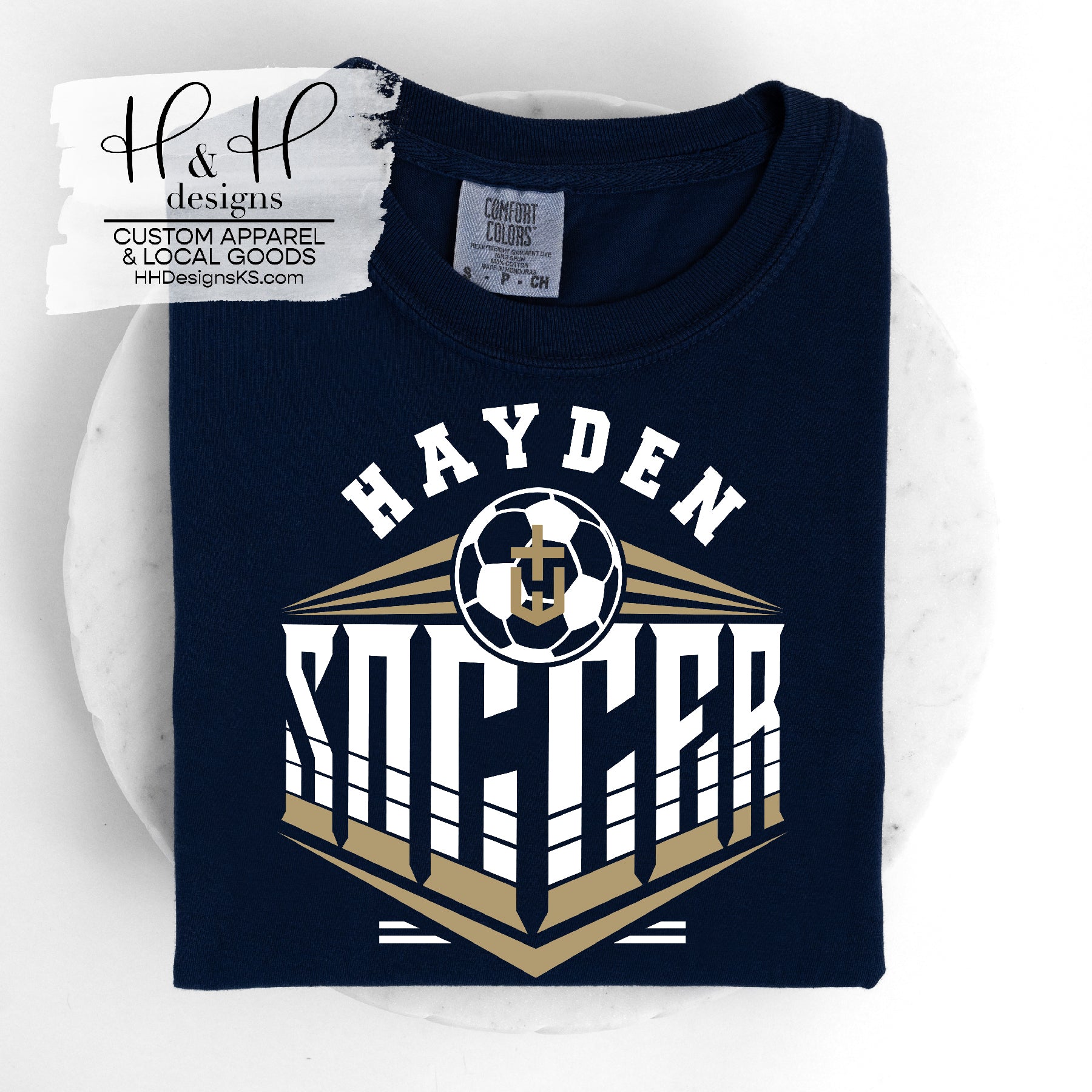 White & Gold Hayden Soccer 2024- Hayden Men's Soccer 2024 – H&H Designs LLC