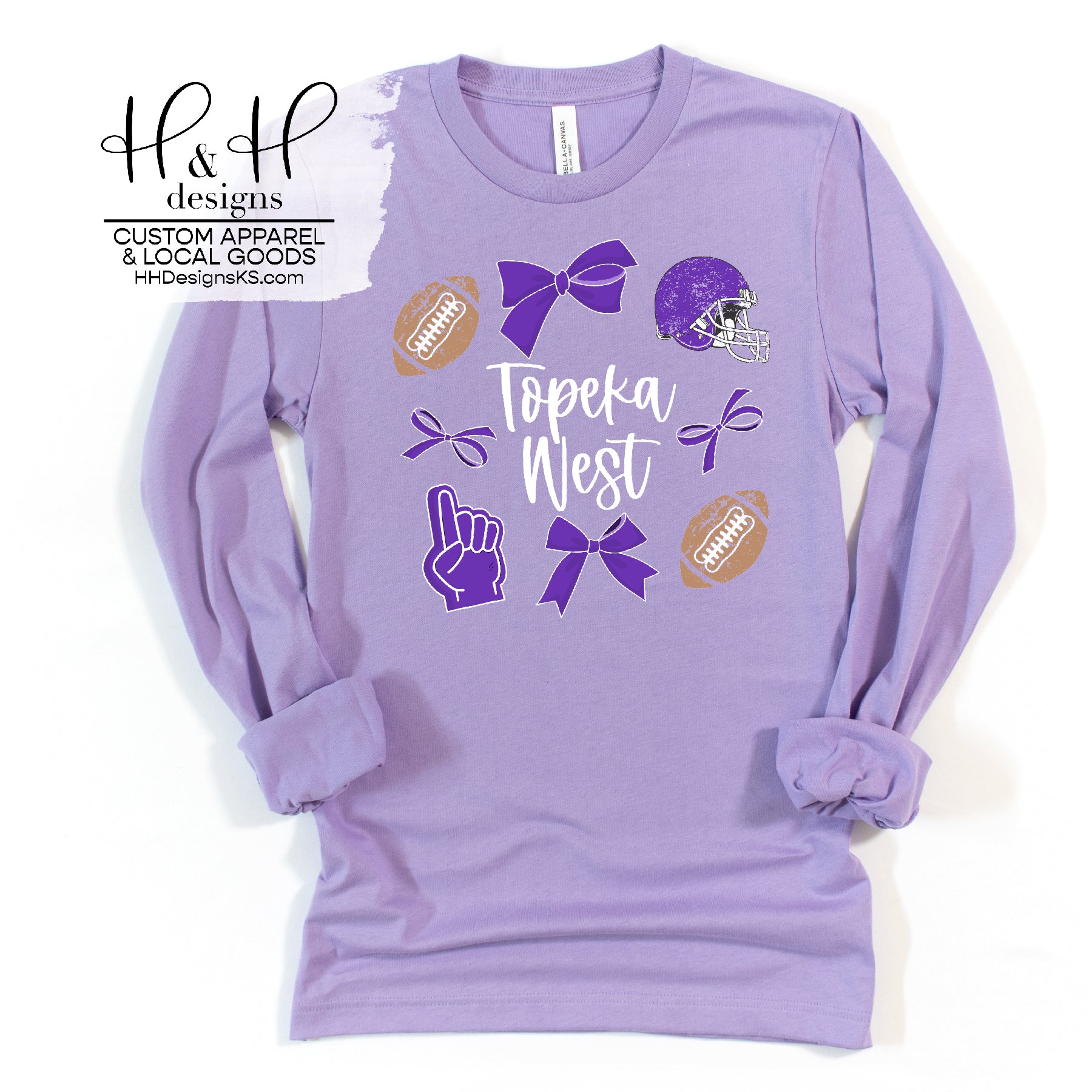 Topeka West Football Bows – H&H Designs LLC