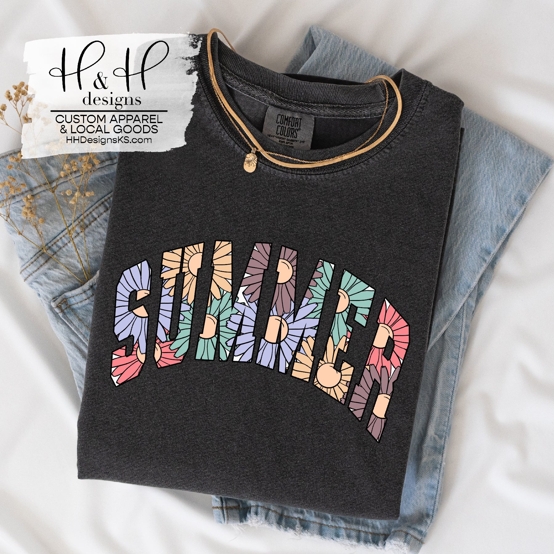 Summer Floral Curved Block – H&H Designs LLC