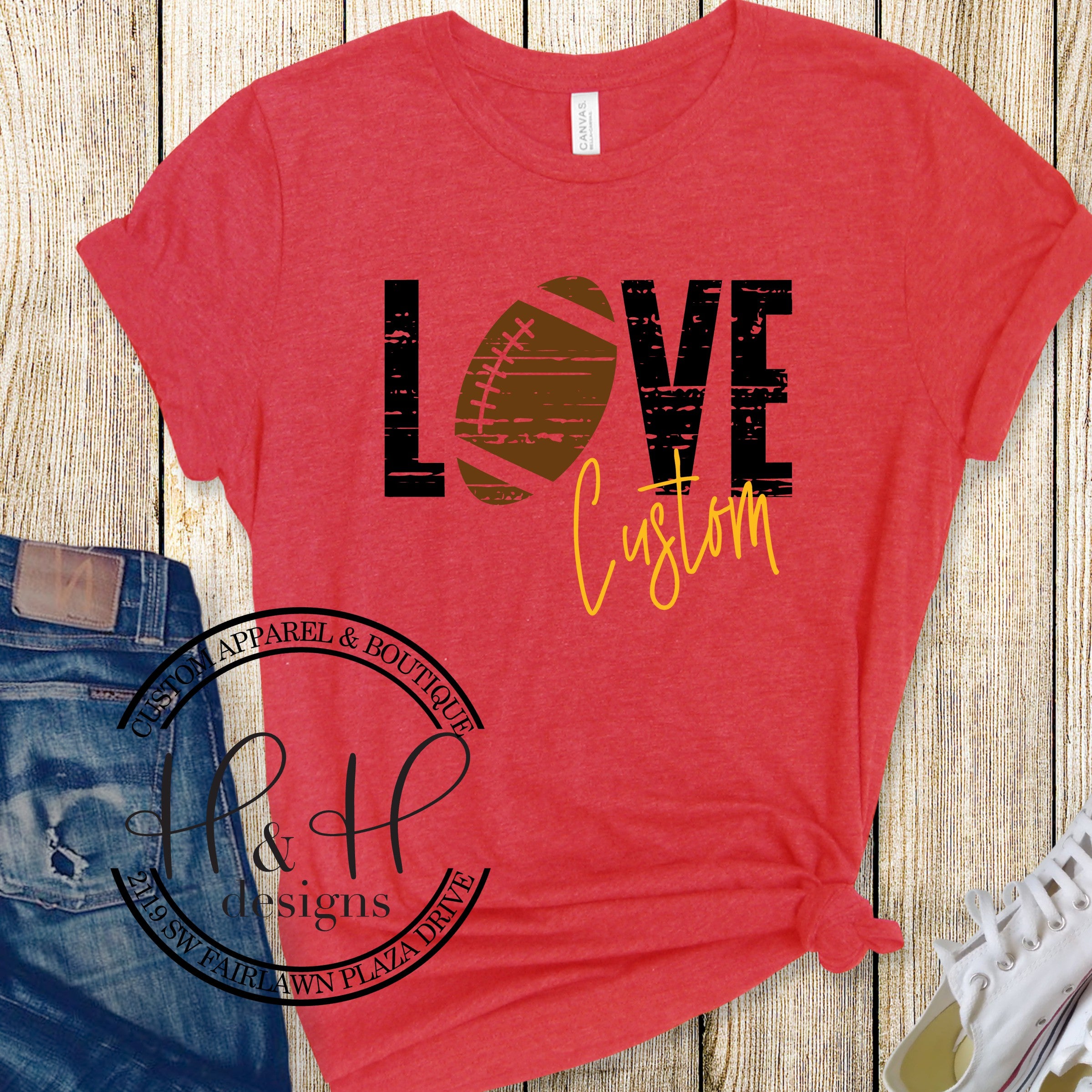 CUSTOM LOVE Football - Choose your team name! – H&H Designs LLC